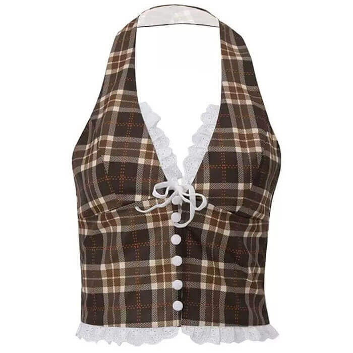 Cottagecore Plaid Halter Top – OBEEY