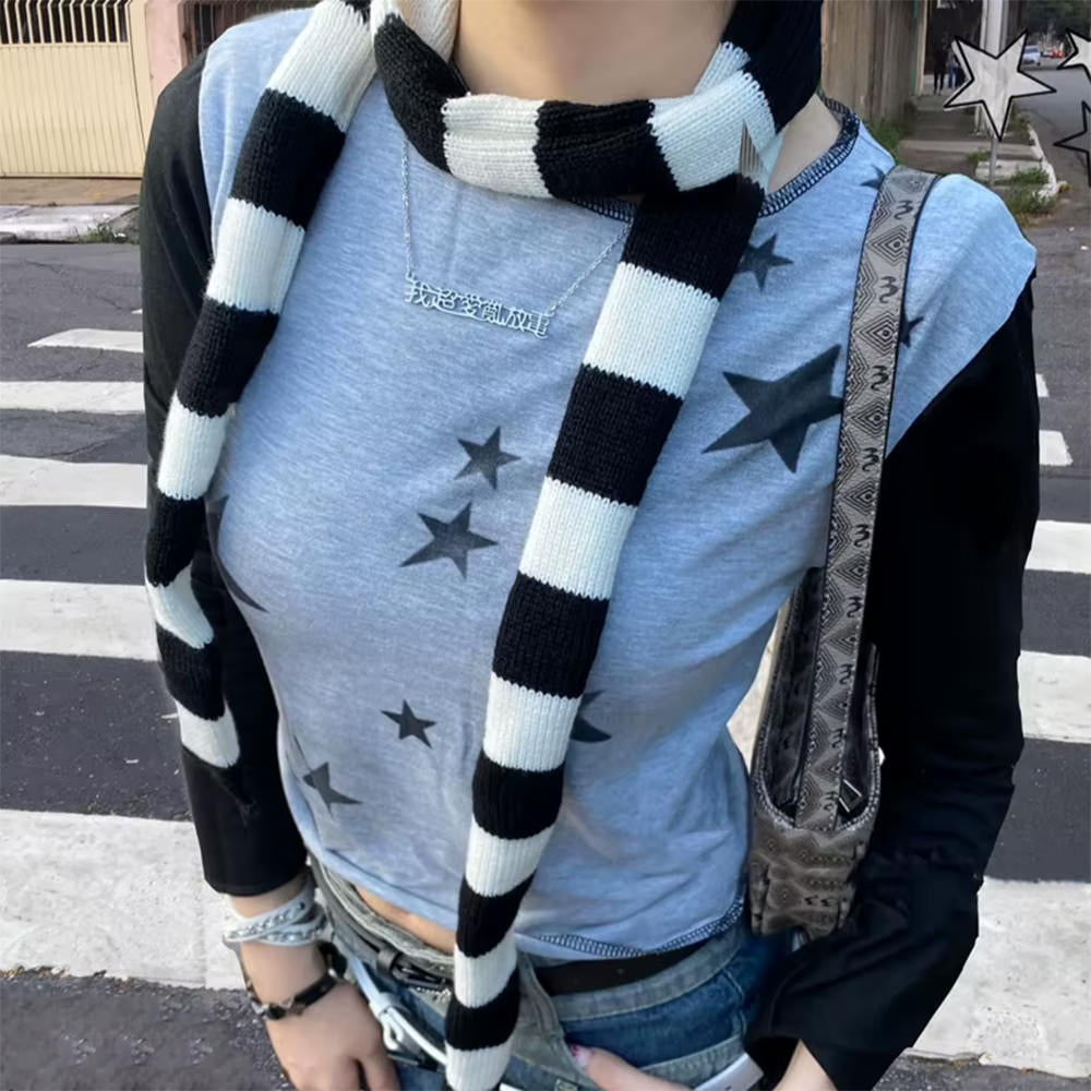 Y2K Skinny Striped Scarf – OBEEY